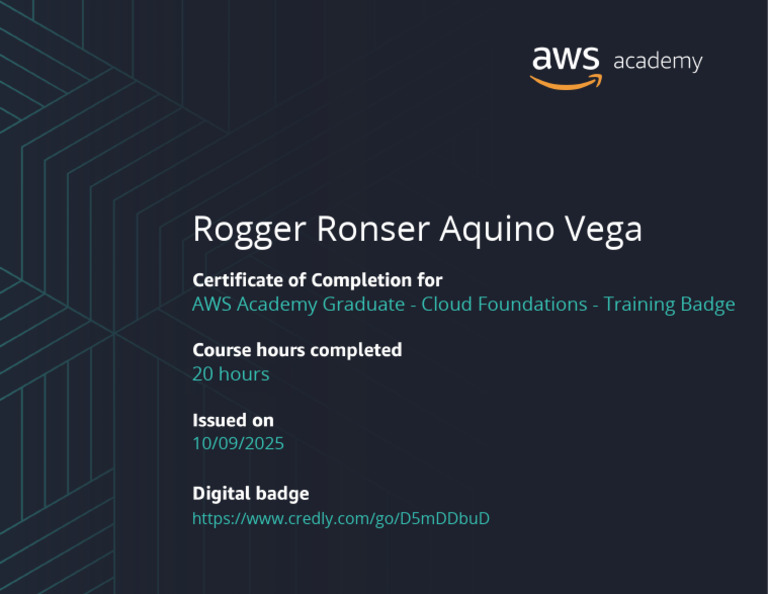 AWS Academy Graduate Cloud Foundations Training Badge Badge20251024-31 ...