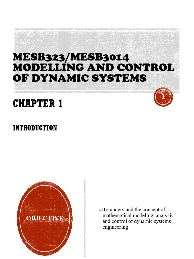 Chapter 1 - Introduction To Modeling and Control of Dynamics System ...
