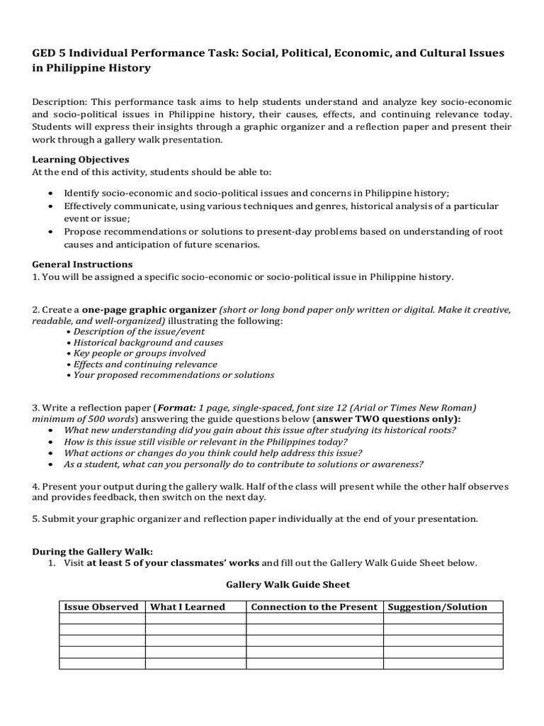 Social Political Economic Cultural Issues Task | PDF | Communication ...