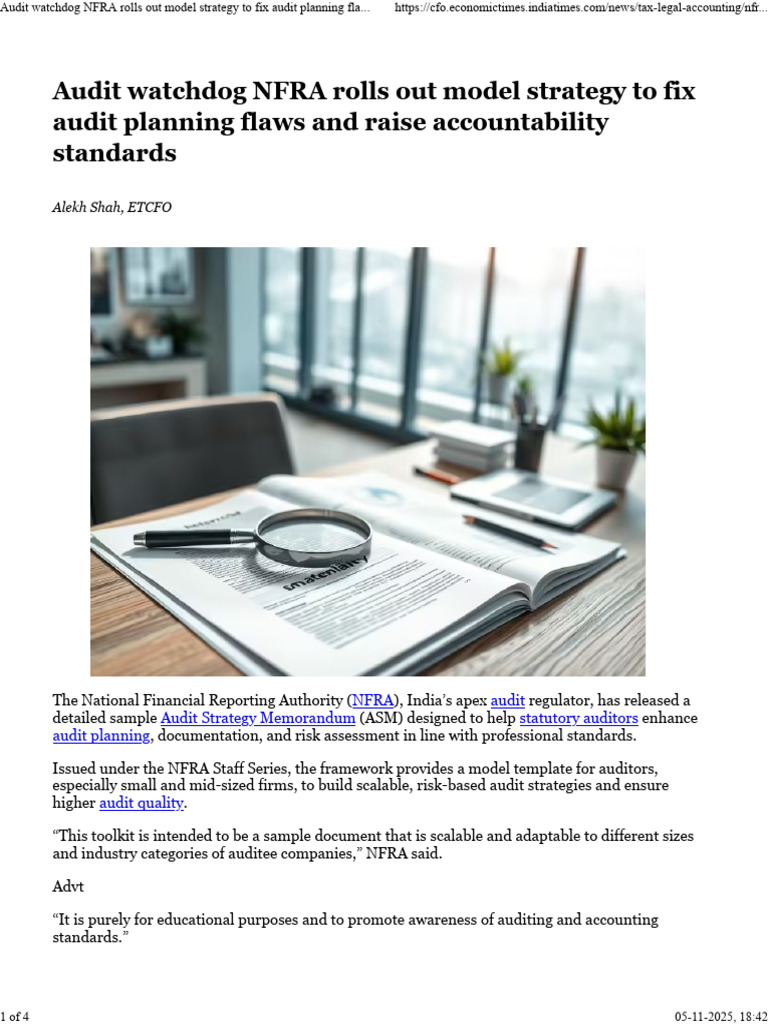 NFRA Unveils Audit Strategy Framework | PDF | Audit | Internal Control