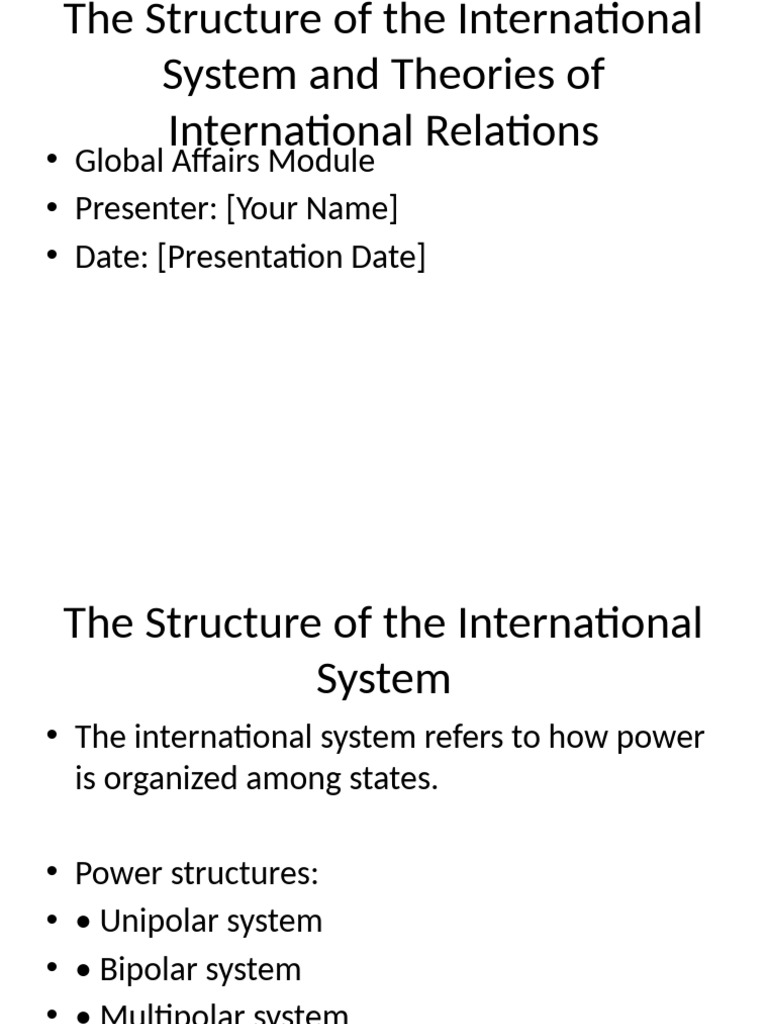 Structure and Theories of IR Presentation | PDF | Polarity ...