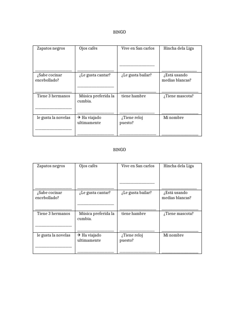 Bingo Caracteristicas | PDF