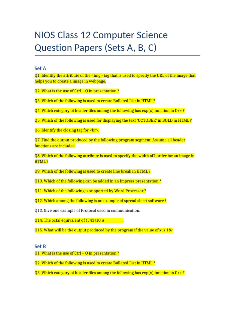 Computer Science Full Highlighted | PDF | Html | Computer Science