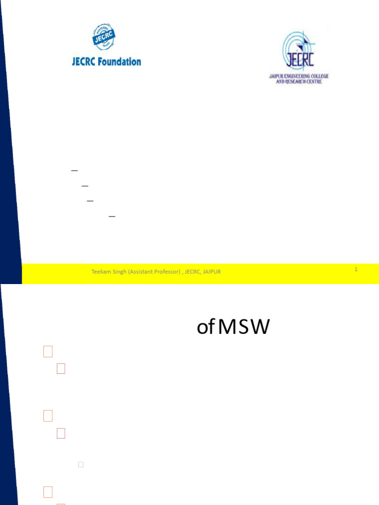 UNIT-4 (Characterization of Solid Waste) | PDF | Municipal Solid Waste ...