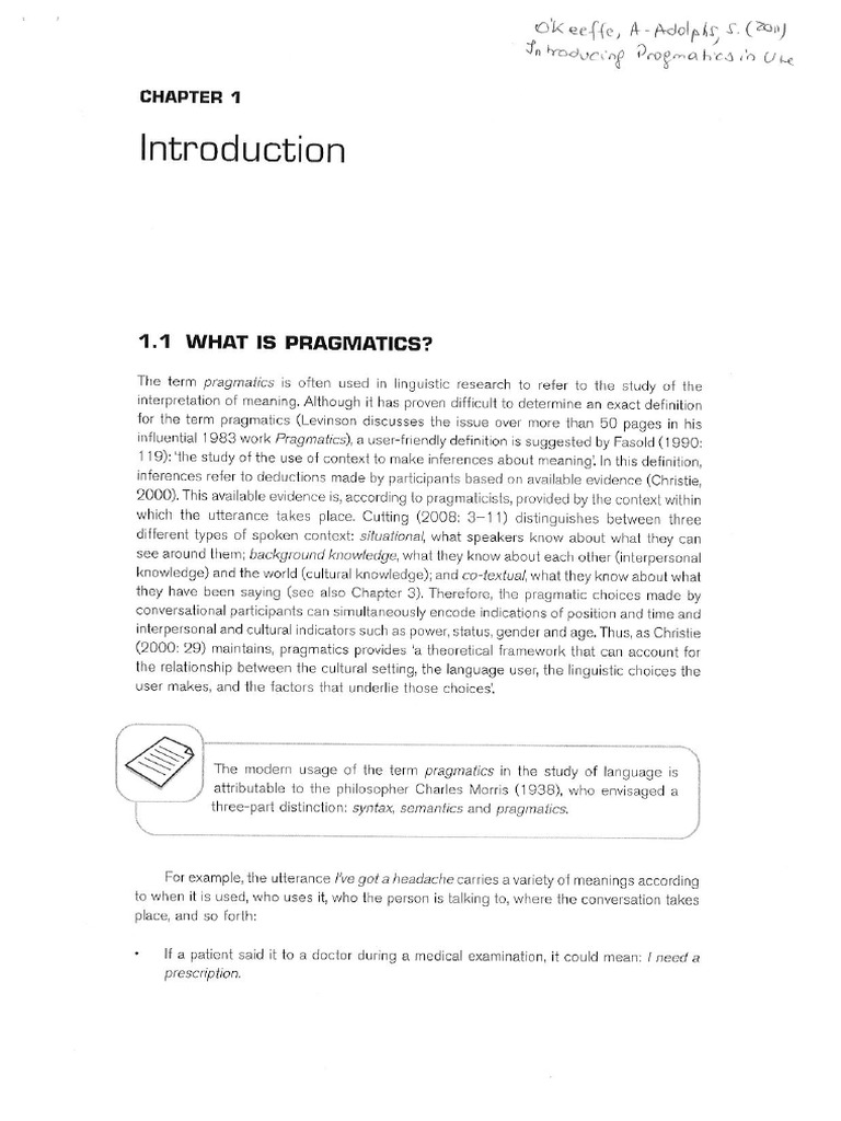 Introduction What Is Pragmatics | PDF
