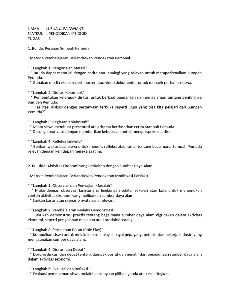 Tmk 3 Pendidikan Ips Di Sd Ulfa | PDF