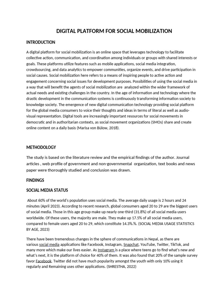 Digital Platform For Social Mobilization - Rishi | PDF | Social Media ...