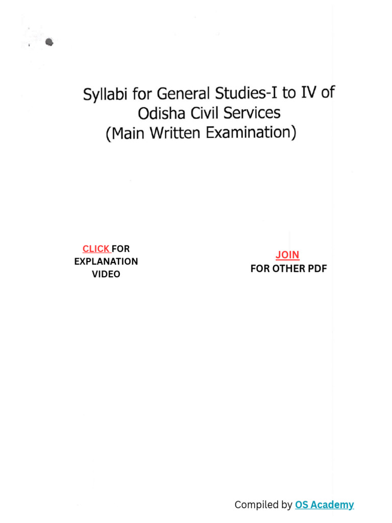 OPSC Mains Syllabus With Books | PDF