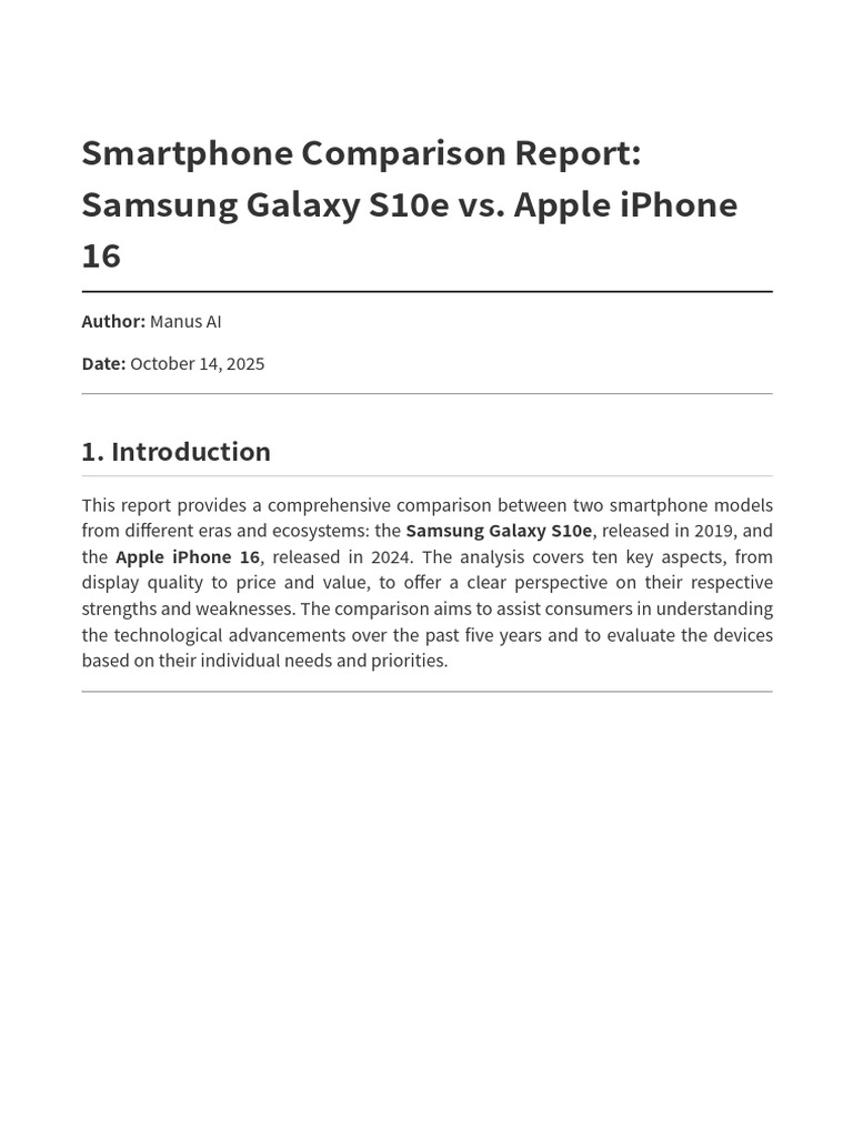 Comparing The Apple Iphone 16 and The Samsung Galaxy S30e | PDF ...