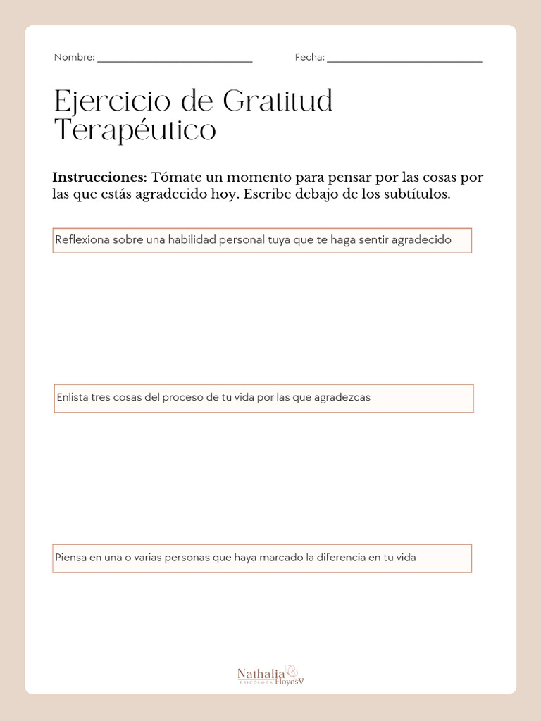 Ejercicio de Gratitud | PDF