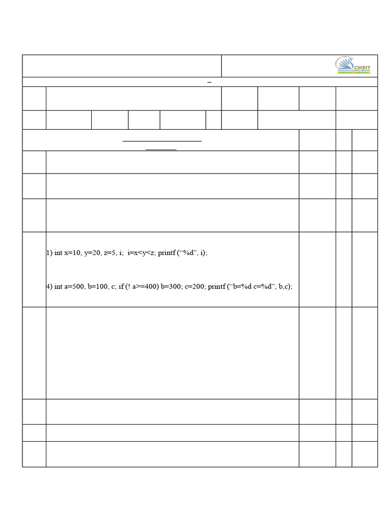IAT-I Question Paper With Solution of BPOPS103 Principles of Programming in C Nov-2024-Lynsha ...