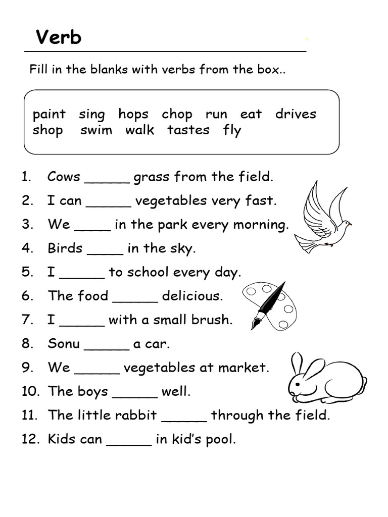 Verb - Fill in The Blanks | PDF