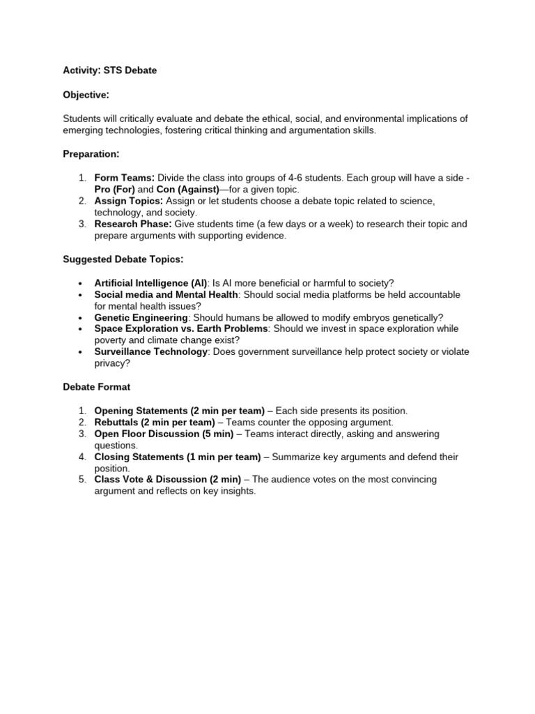 Activity Debate | PDF