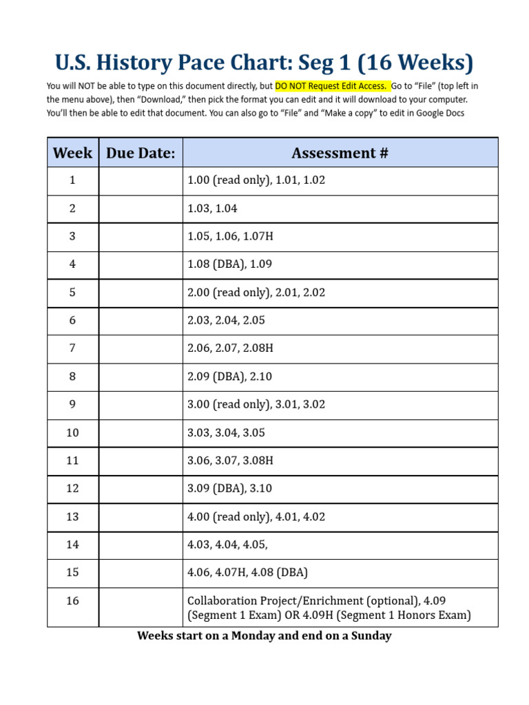 USH v25 Segment 1 Pace Chart | PDF