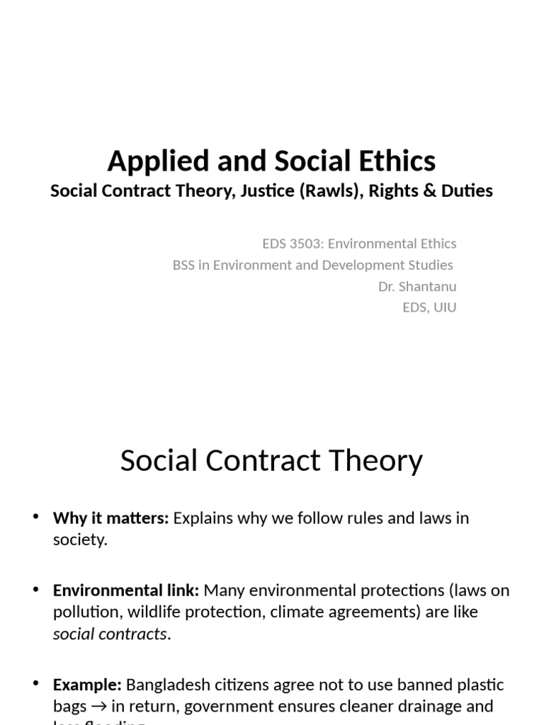 Applied and Social Ethics - Environmental Ethics - SKS | PDF | Justice ...