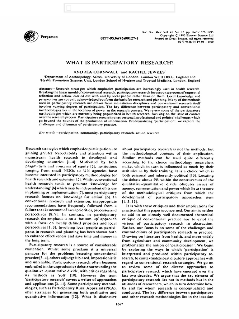 What Is Participatory Research | PDF | Methodology | Participatory ...