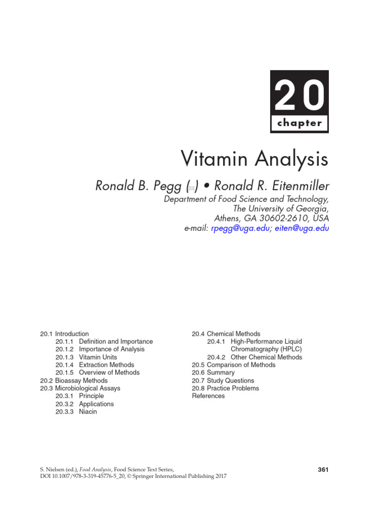 Essential Techniques for Vitamin Analysis | PDF | High Performance ...