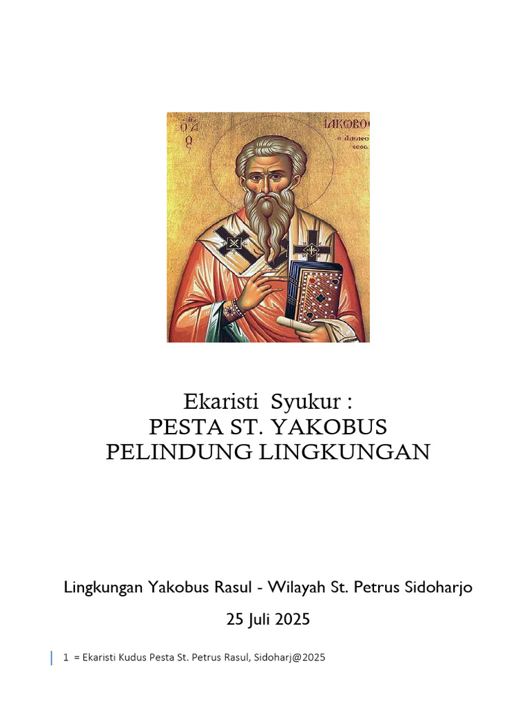 EKARISTI PESTA ST. YAKOBUS RASUL 2 k | PDF