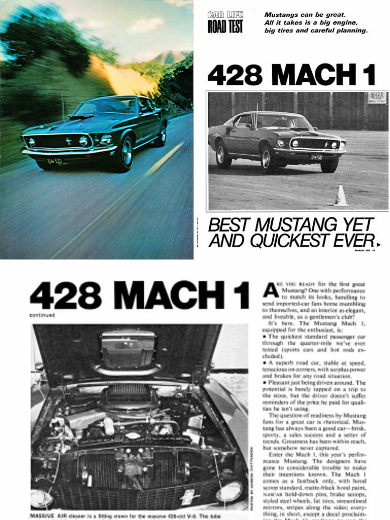 1969 03 CL 1969 428 Mustang Mach 1 Test 1 6 | PDF