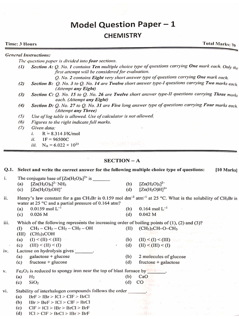 Chem paper 1 (2) | PDF