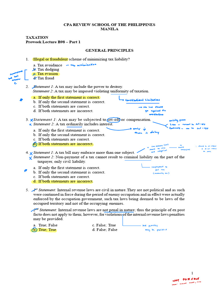 Tax Preweek B98 Part 1 - Questionnaire | PDF | Taxes | Ad Valorem Tax