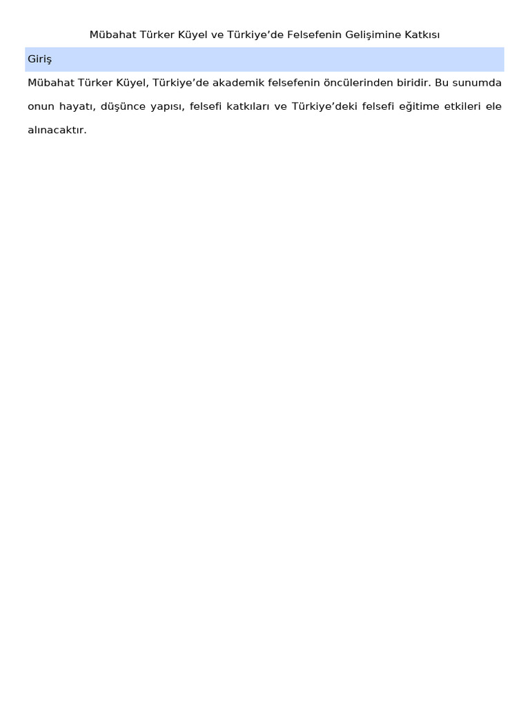 Mubahat Turker Kuyel Sunum | PDF