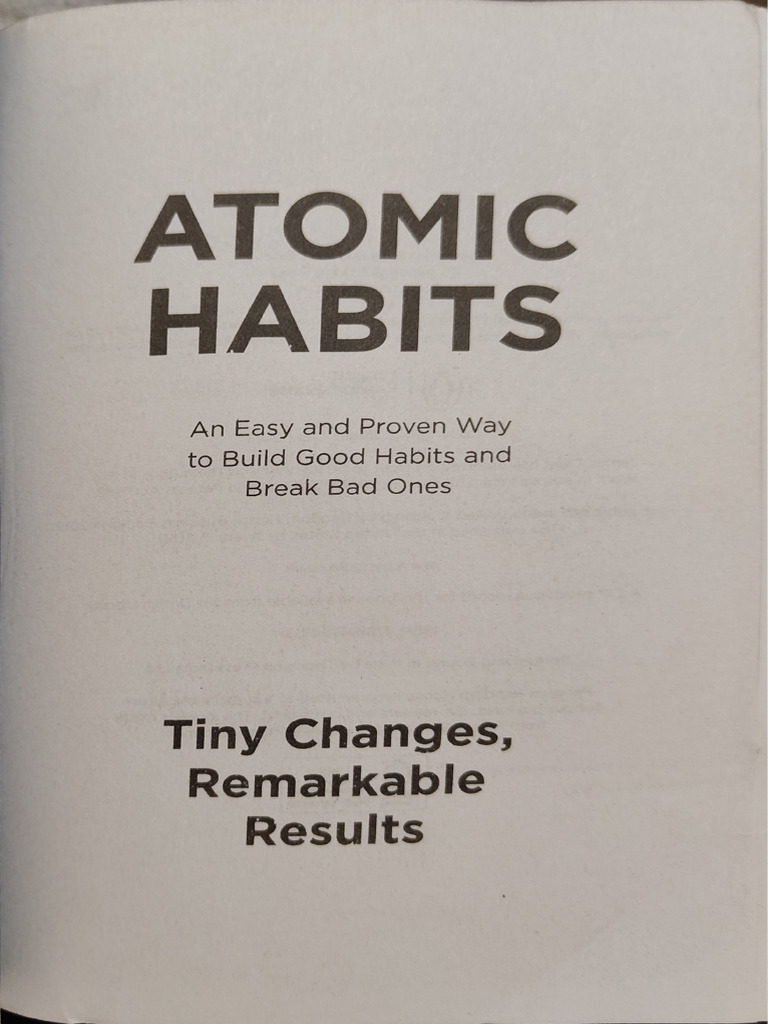 Atomic Habits 1 | PDF