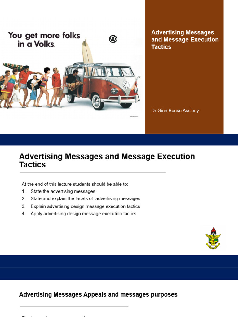 Advertising Message Execution Tactics | PDF