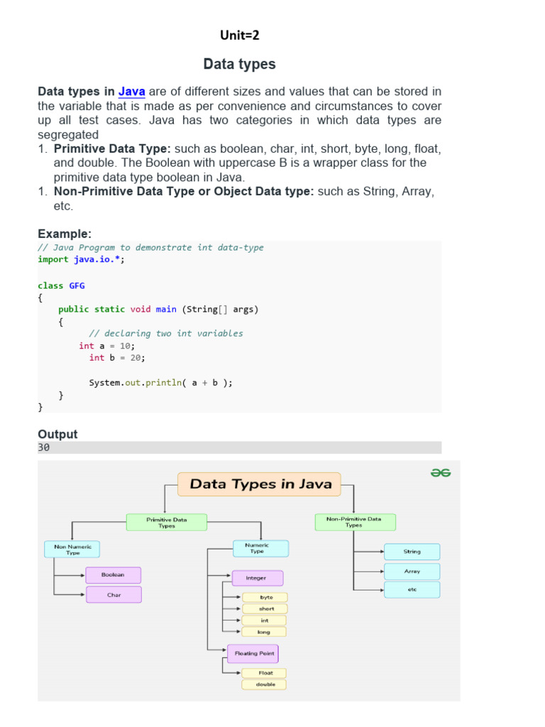 oops unit 2 | PDF | Class (Computer Programming) | Data Type