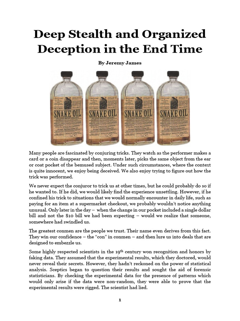 Deep Stealth and Organized Deception in The End Time | PDF