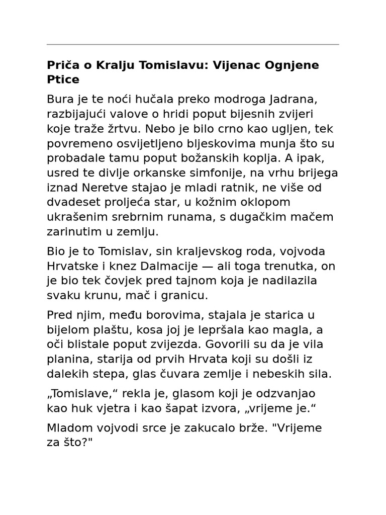Vijenac Ognjene Ptice - Kralj Tomislav | PDF