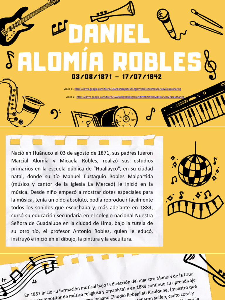 Vida y legado de Daniel Alomía Robles | PDF | Musicología