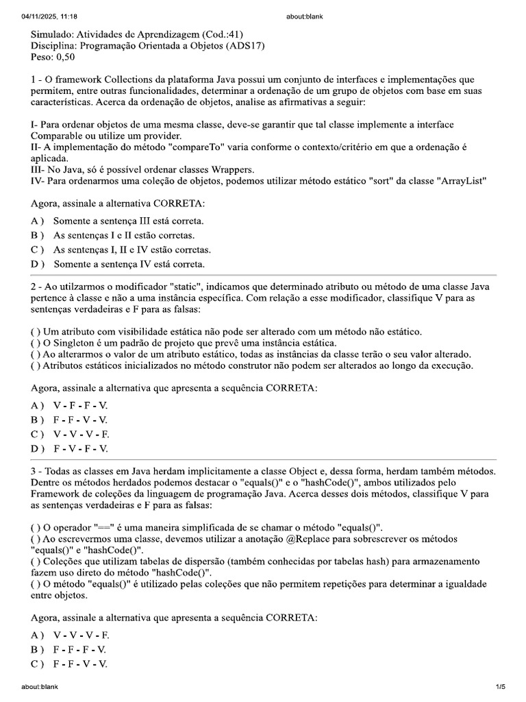 Prova Simulado | PDF