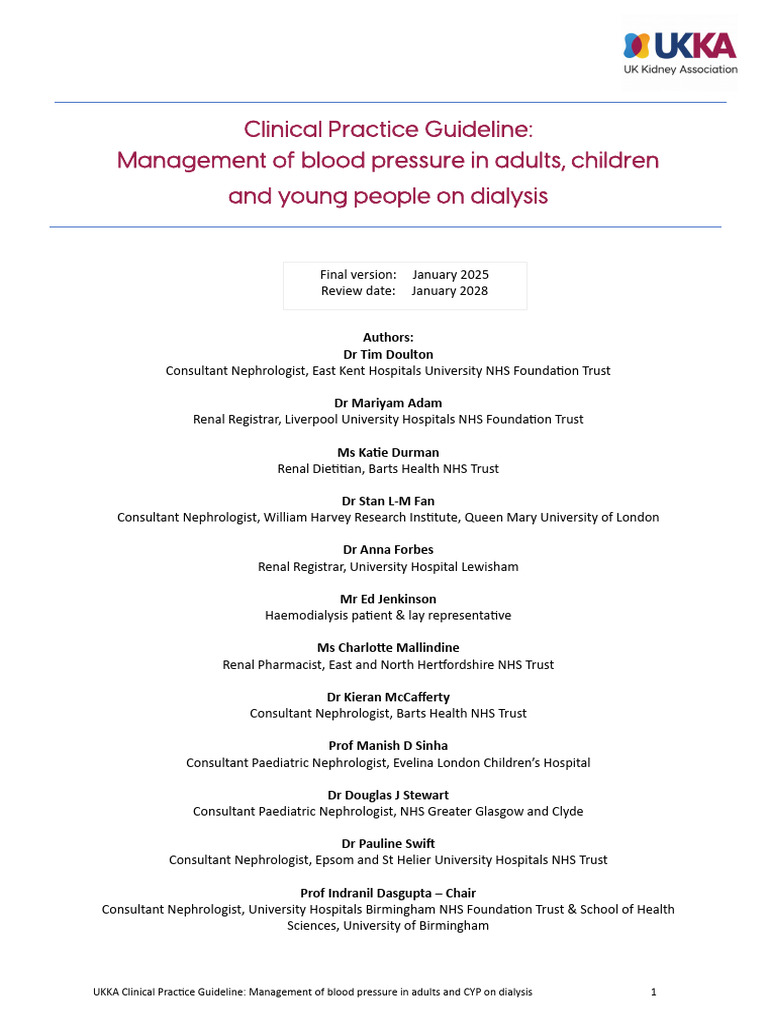 UKKA Management of Blood Pressure in Dialysis Guideline-Jan 2025 - 4 ...
