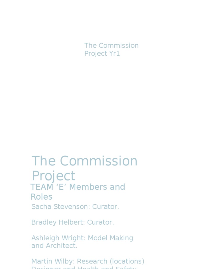 After-Thoughts: The Commission Project Yr1 | PDF | Art Media