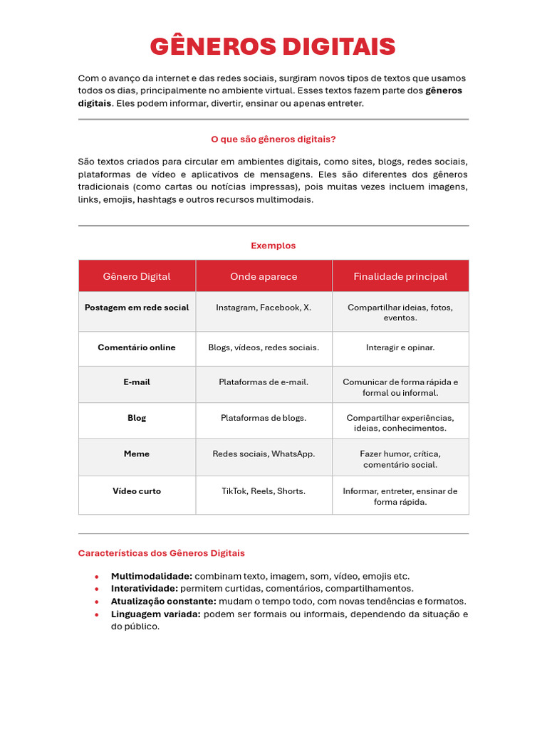 generos digitais | PDF | Blog | Hashtag