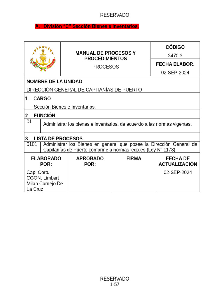 MPP INVENTARIOS Manual de Procesos y Procedimientos | PDF