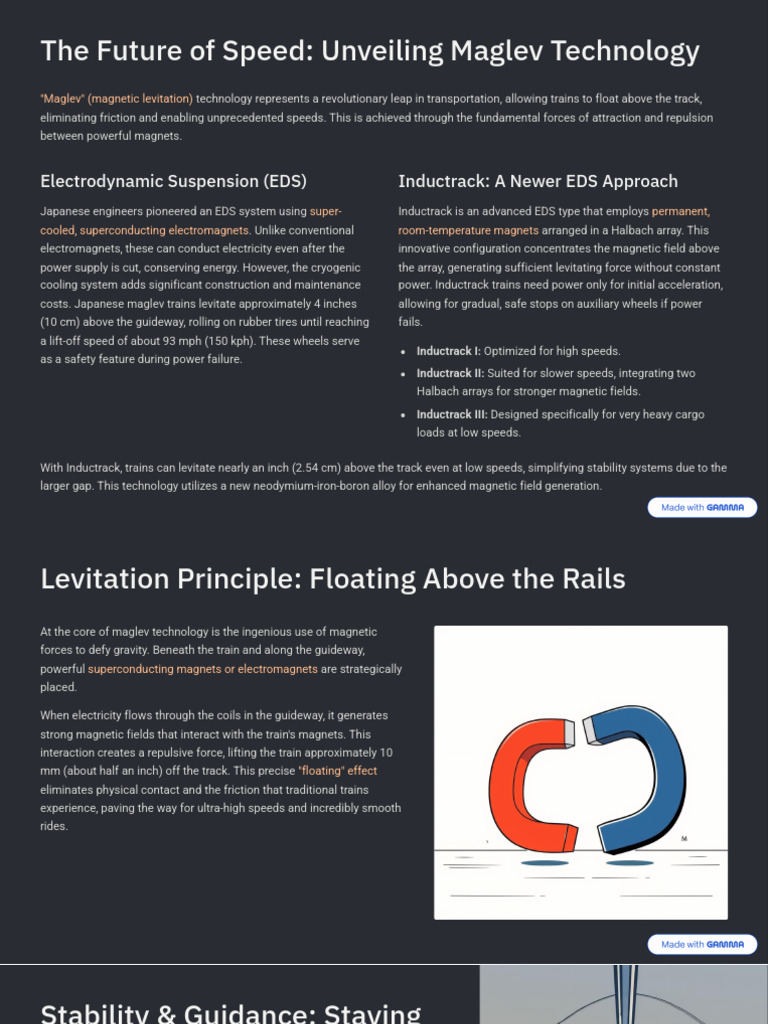 The Future of Speed Unveiling Maglev Technology | PDF | Train ...