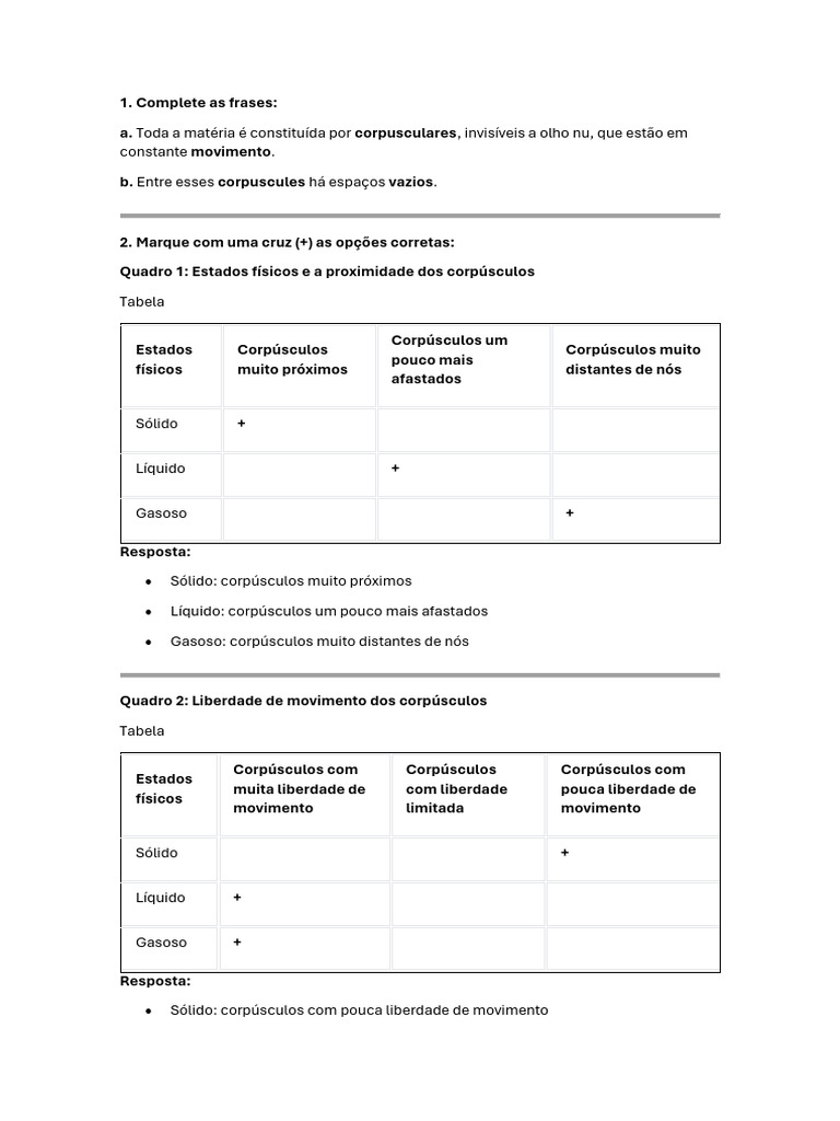 Estados Físicos e Corpúsculos | PDF