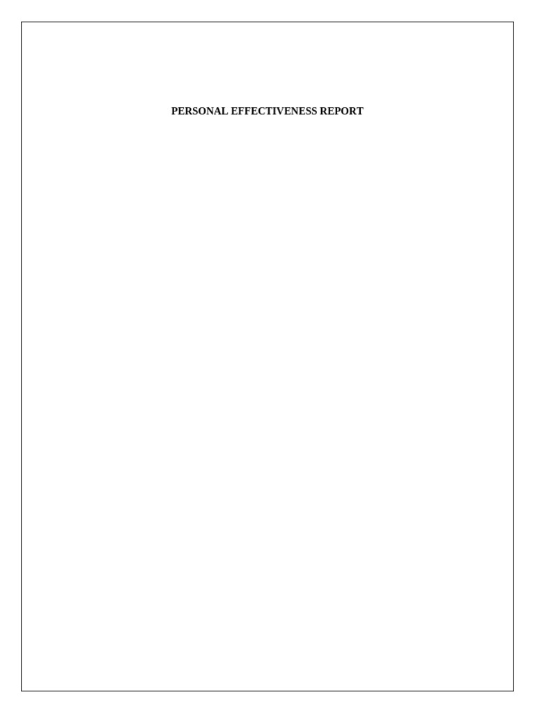 Personal Effectiveness | PDF