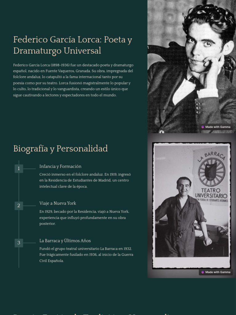 Federico Garcia Lorca Poeta y Dramaturgo Universal | PDF | Federico ...