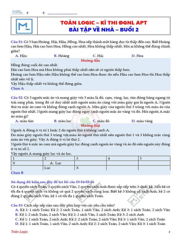 Dap An - Buoi 2 Bai Tap Ve Nha 1720524191672 | PDF