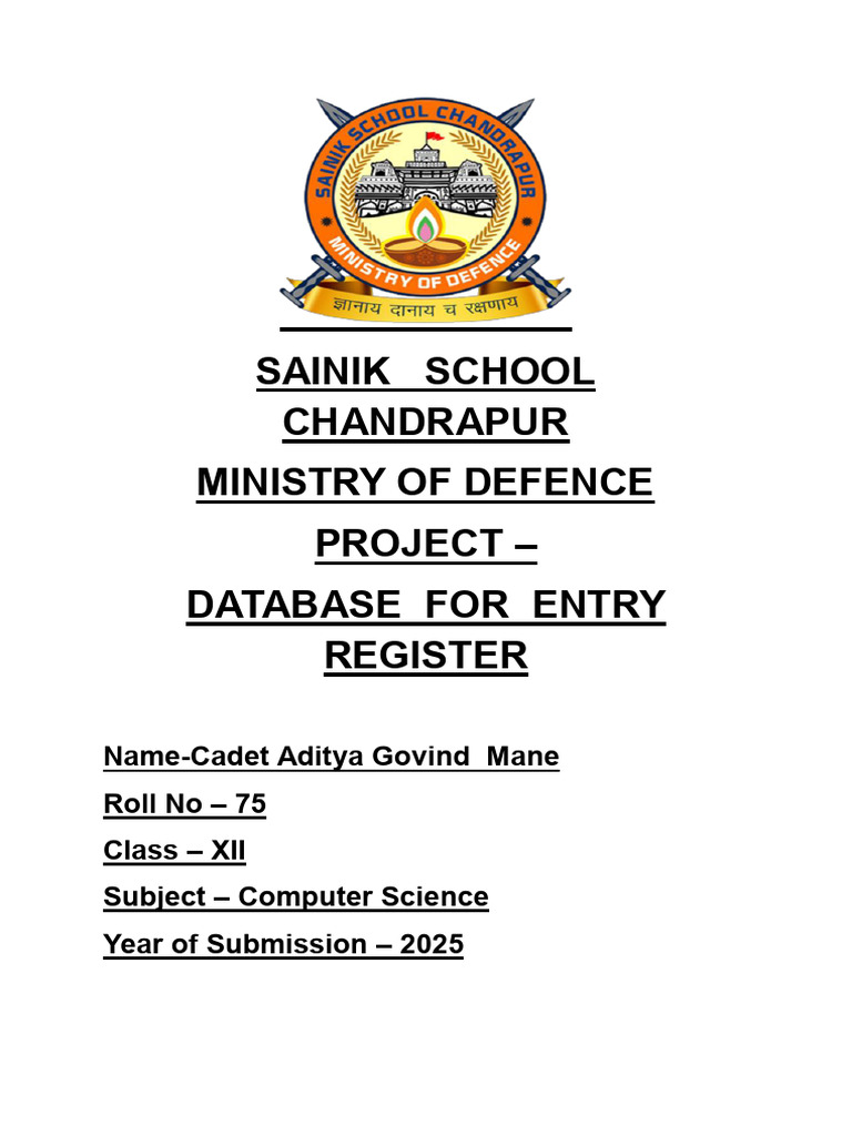 Entry Data Register Project Overview | PDF | Databases | My Sql