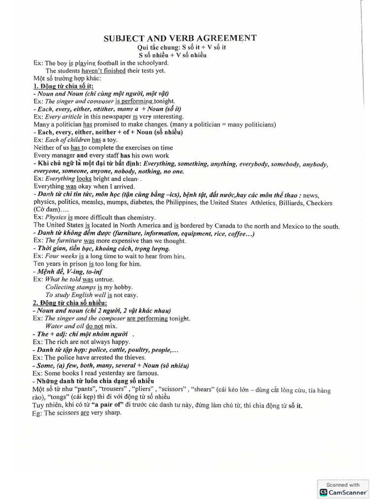 Subject and Verb Agreement 4 | PDF