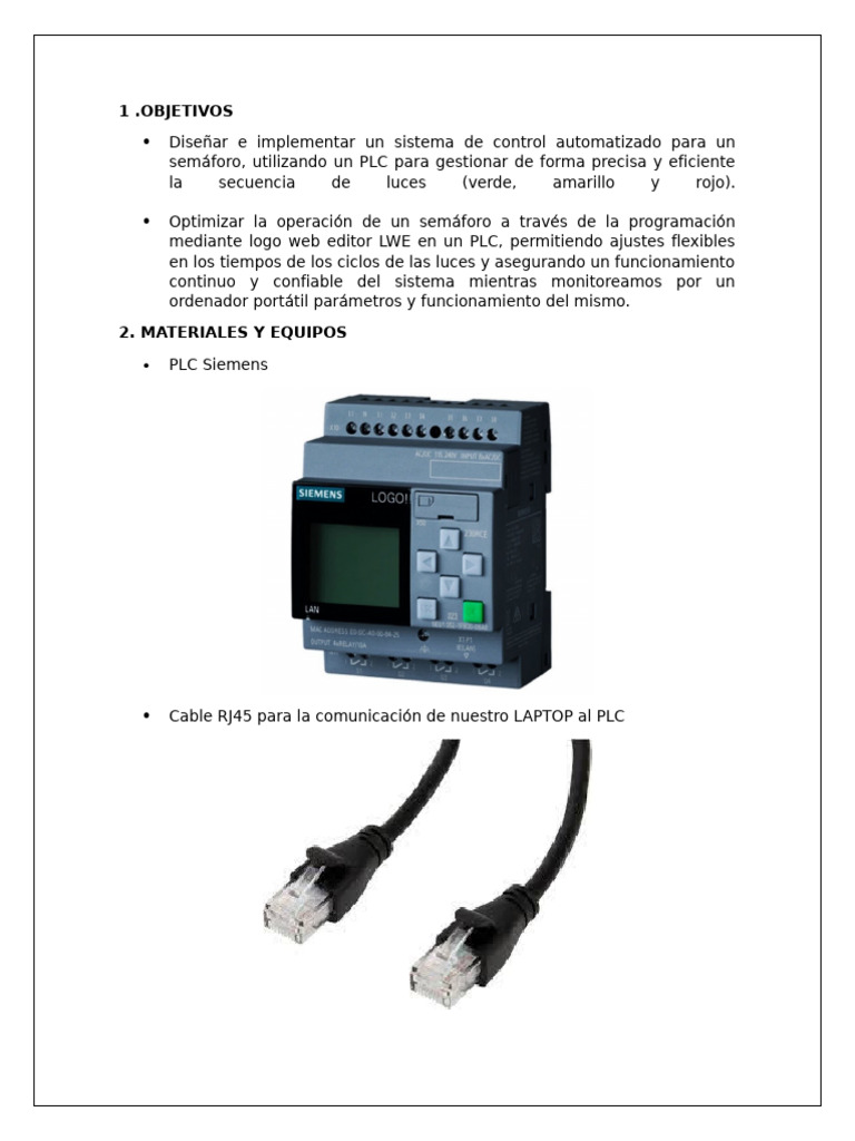 Control Automatizado de Semáforo con PLC | PDF | Controlador lógico ...