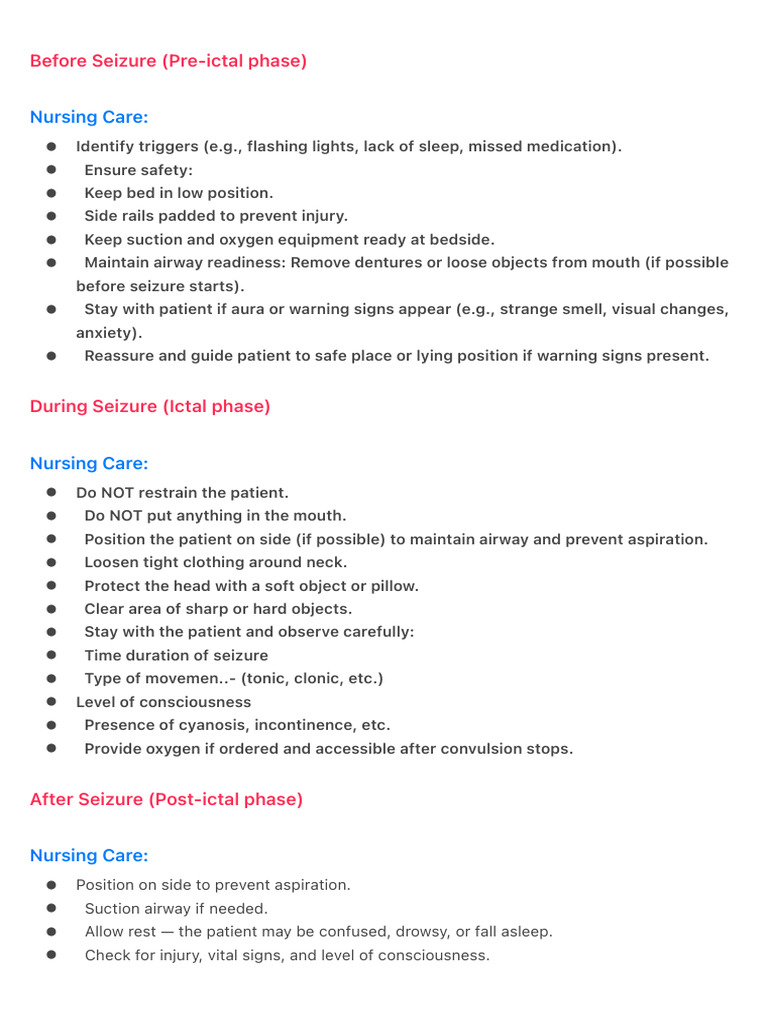 Before Seizure (Pre-ictal Phase) | PDF