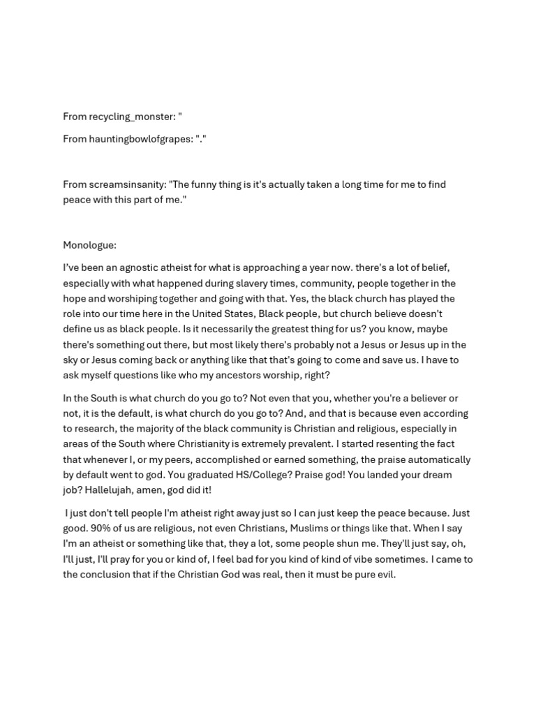 Verbatim Monologue | PDF