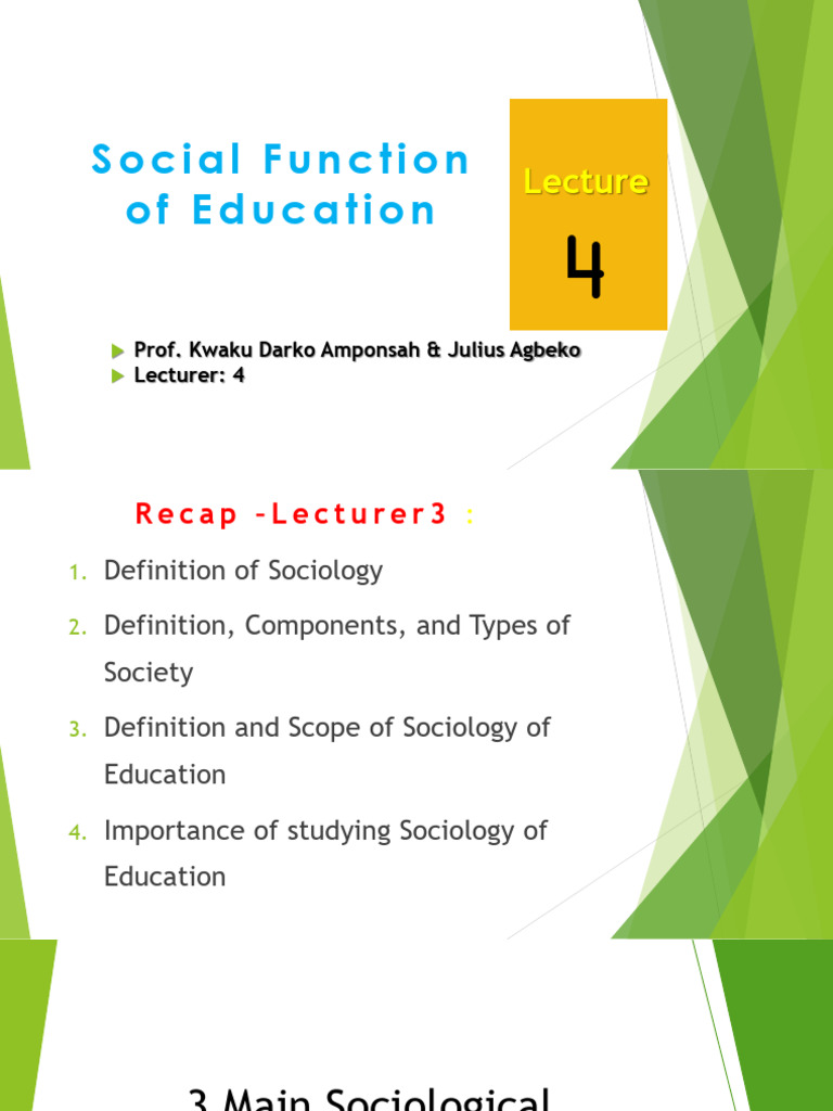 2025 Edte 102 Lecture 4 - Social Functions of Education | PDF ...