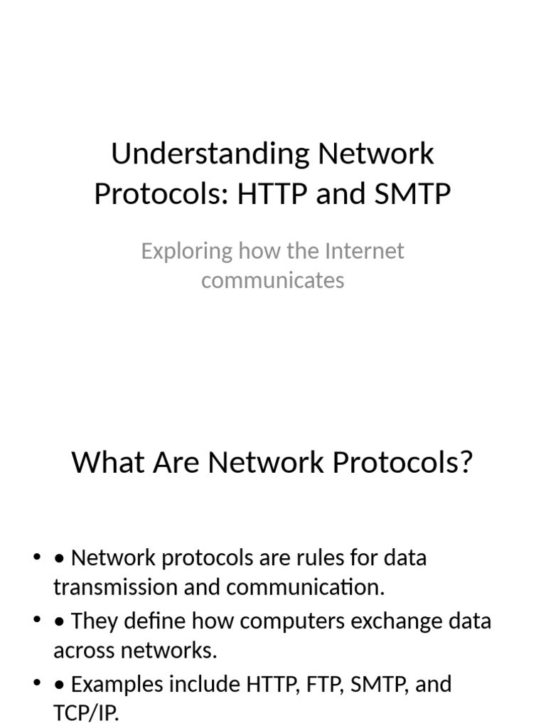Network Protocols HTTP SMTP Presentation | PDF