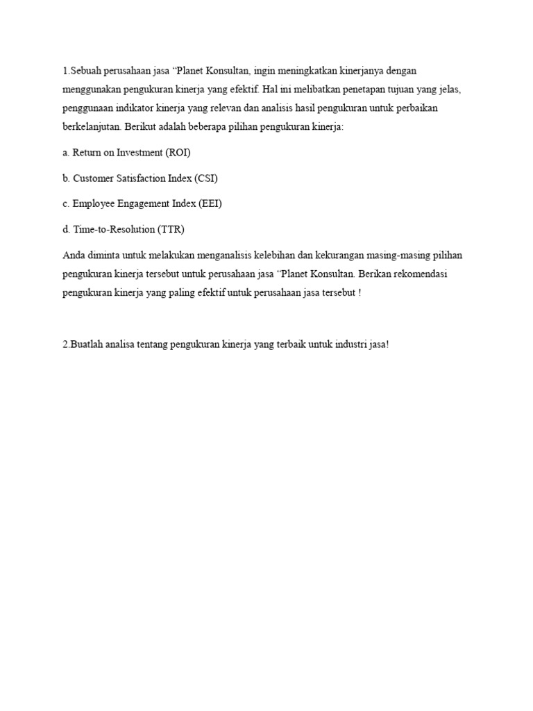 Jawab Tugas Tutorial 2 Manajemen Operasi Jasa | PDF